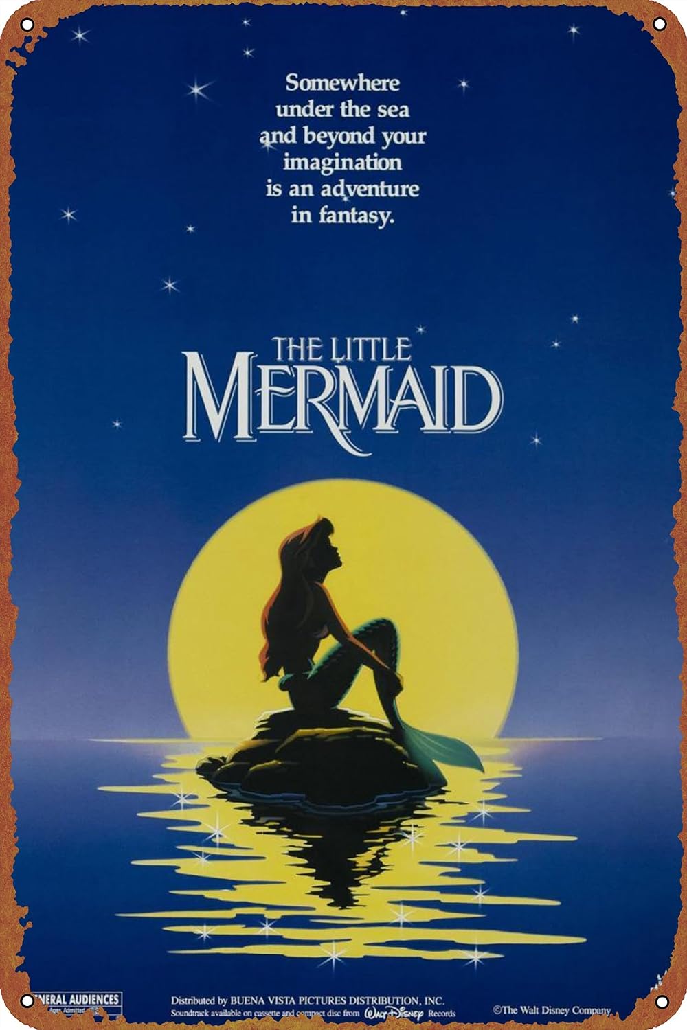 Amazon.com : The Little Mermaid Tin Sign Retro Metal Poster Art Wall ...