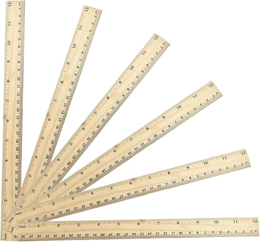 Amazon.com : Impnit 6 Pack Wooden Ruler 12 Inch Rulers, High-Quality ...