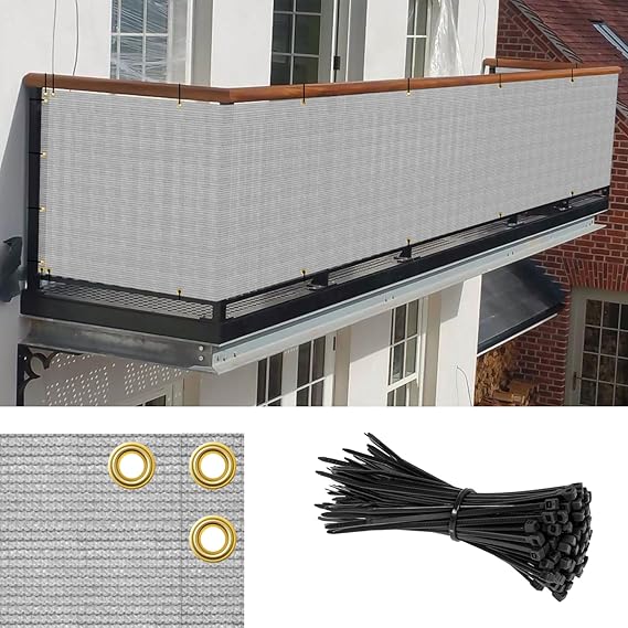 Amazon.com : Goleray 3'x25' Gray Balcony Privacy Screen Fence Outdoor ...