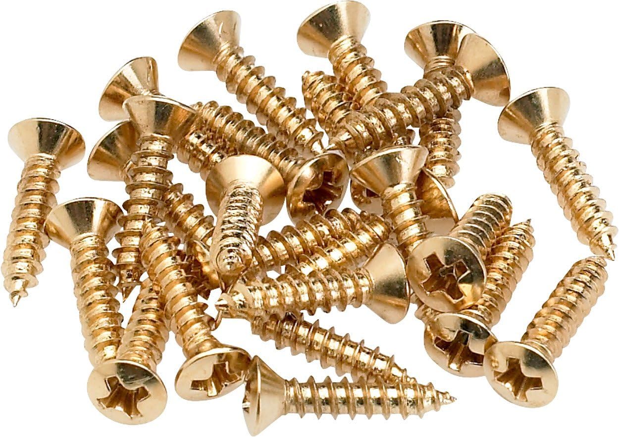 Amazon.com: Fender Pickguard/Control Plate Mounting Screws - Gold ...