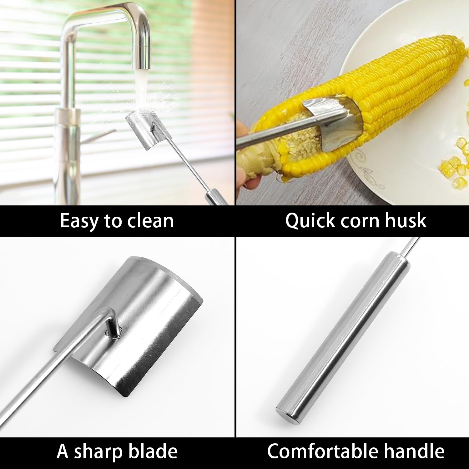 Snapklik.com : Corn On The Cob Remover Long Handle Stainless Steel Corn ...