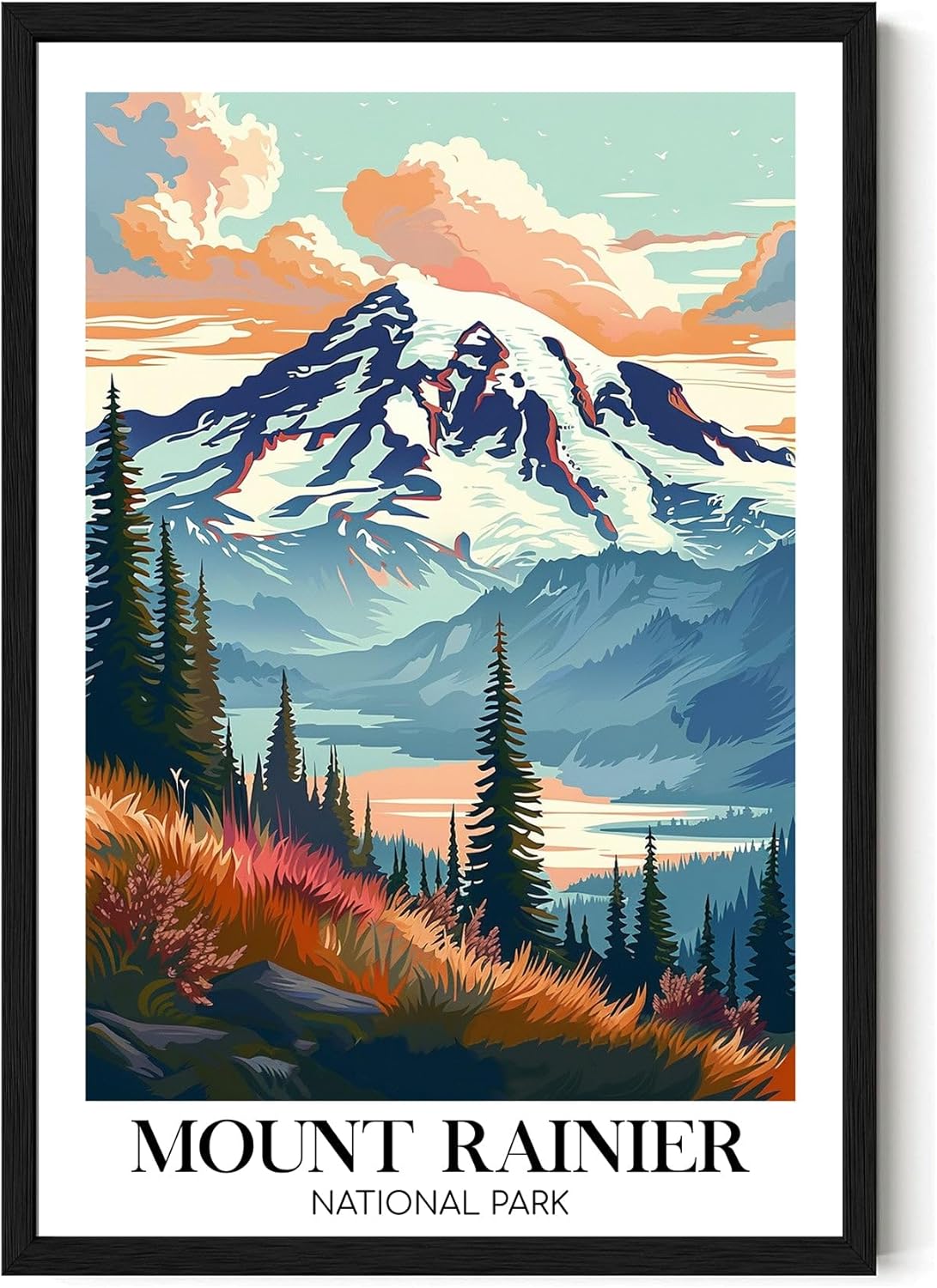 Amazon.com: LissiArt97 Mount Rainier National Park Poster - Mount ...