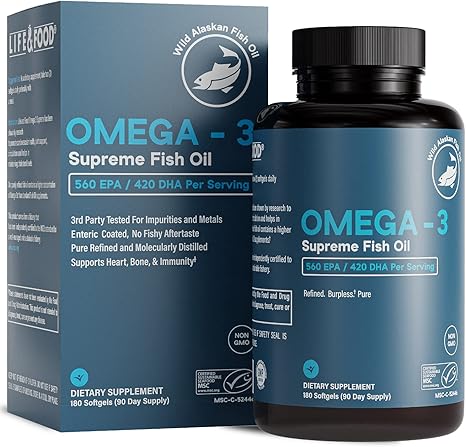Omega-3 Supreme Strength 1400mg Fish Oil - High EPA DHA Wild Caught MSC ...