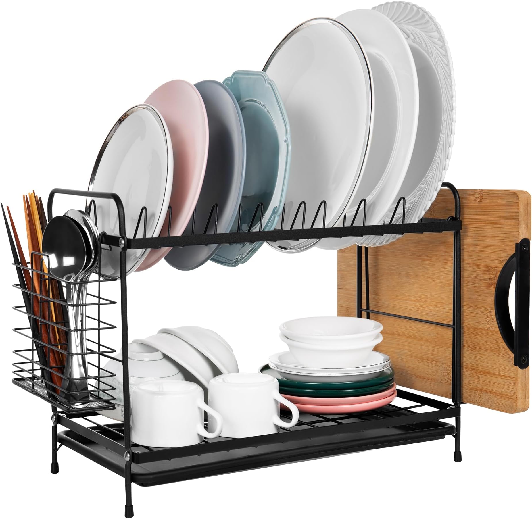 Averrex 2 Tier Dish Drying Rack with Drip Tray, Dish Drainer with ...