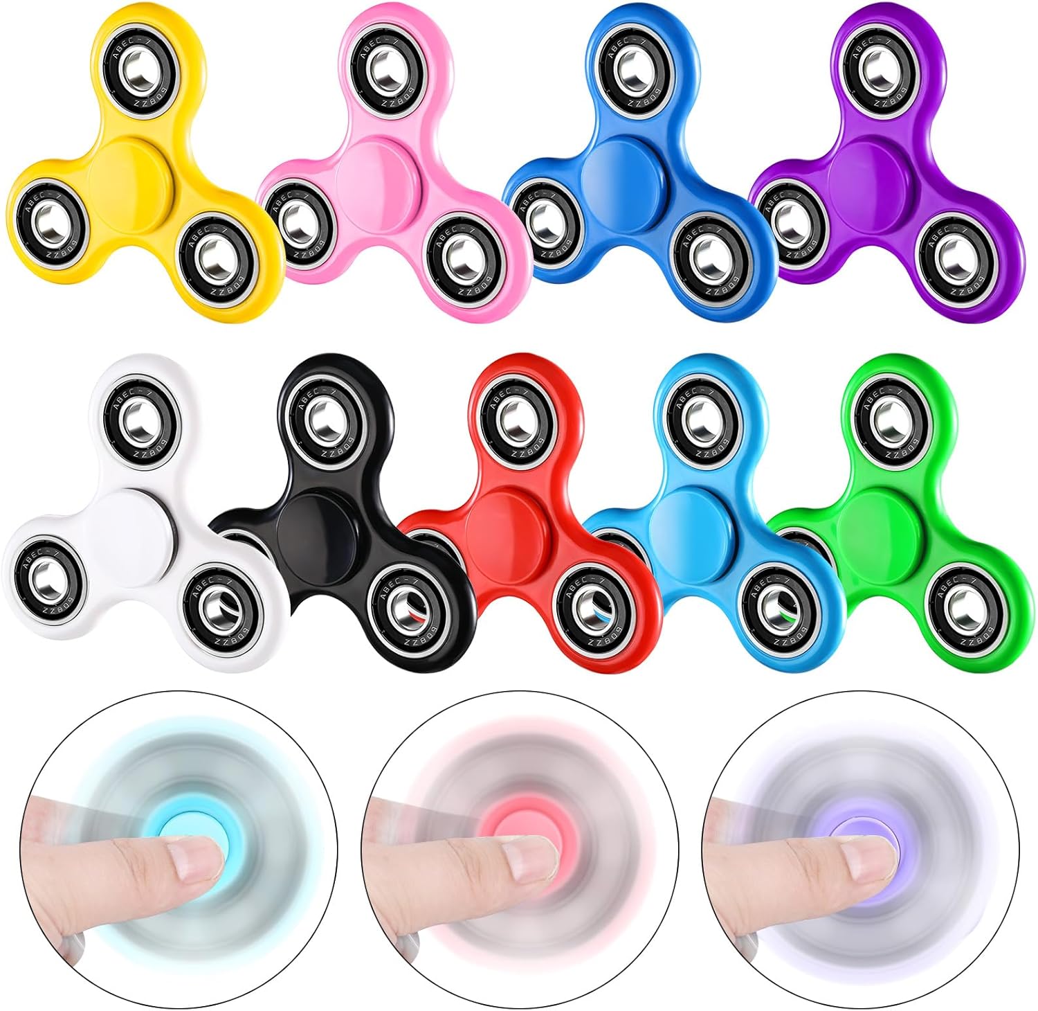 Amazon.com: SCIONE 50 Pack Fidget Spinners for Kids 4-8 8-12, Stress ...