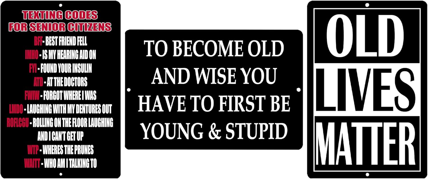 Amazon.com: Rogue River Tactical Funny Sarcastic Elder Combo of 3 Metal ...