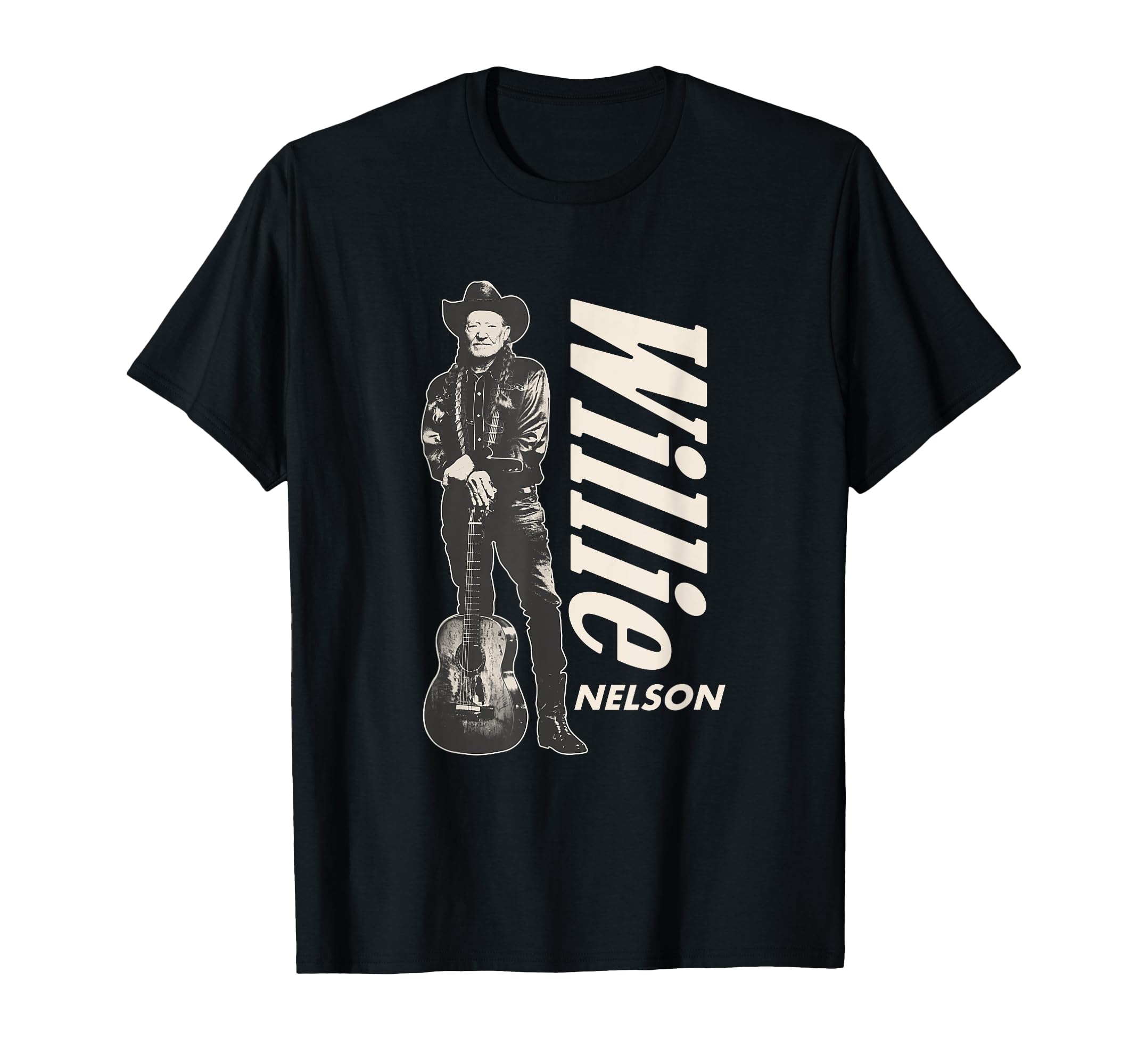 Amazon.com: Official Willie Nelson Standing Guitar T-Shirt : Clothing ...
