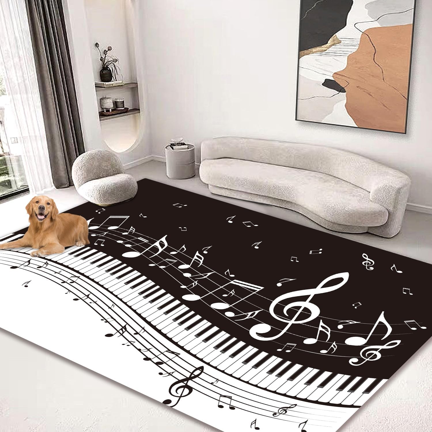 Amazon.com: My Daily Musical Notes Piano Keys Area Rug 39x20 inch ...