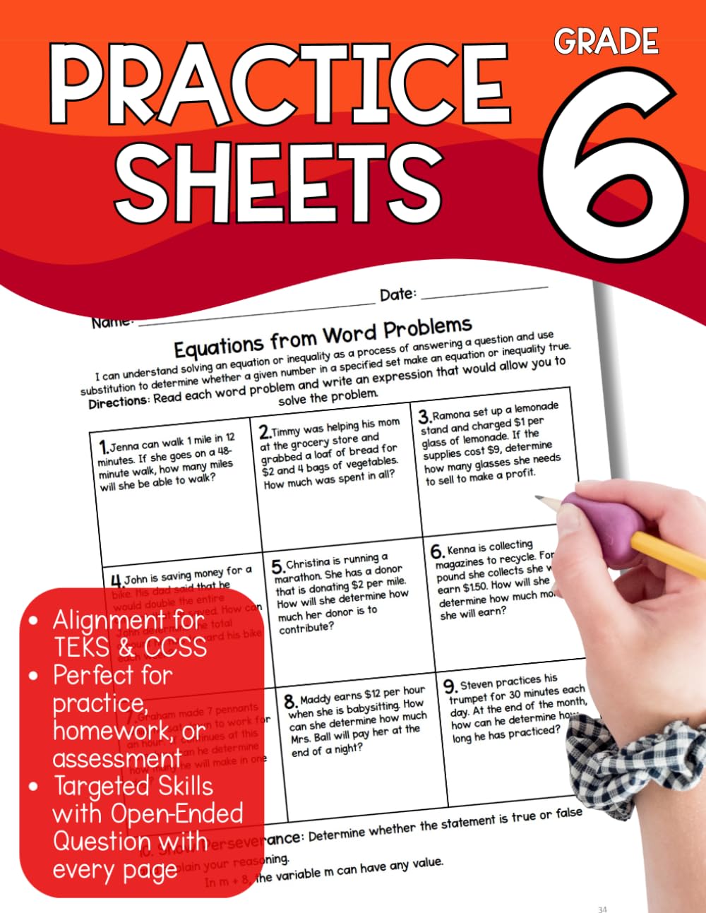 Sixth Grade Math Practice Sheets - Practice Workbook - 6th Grade Skills ...