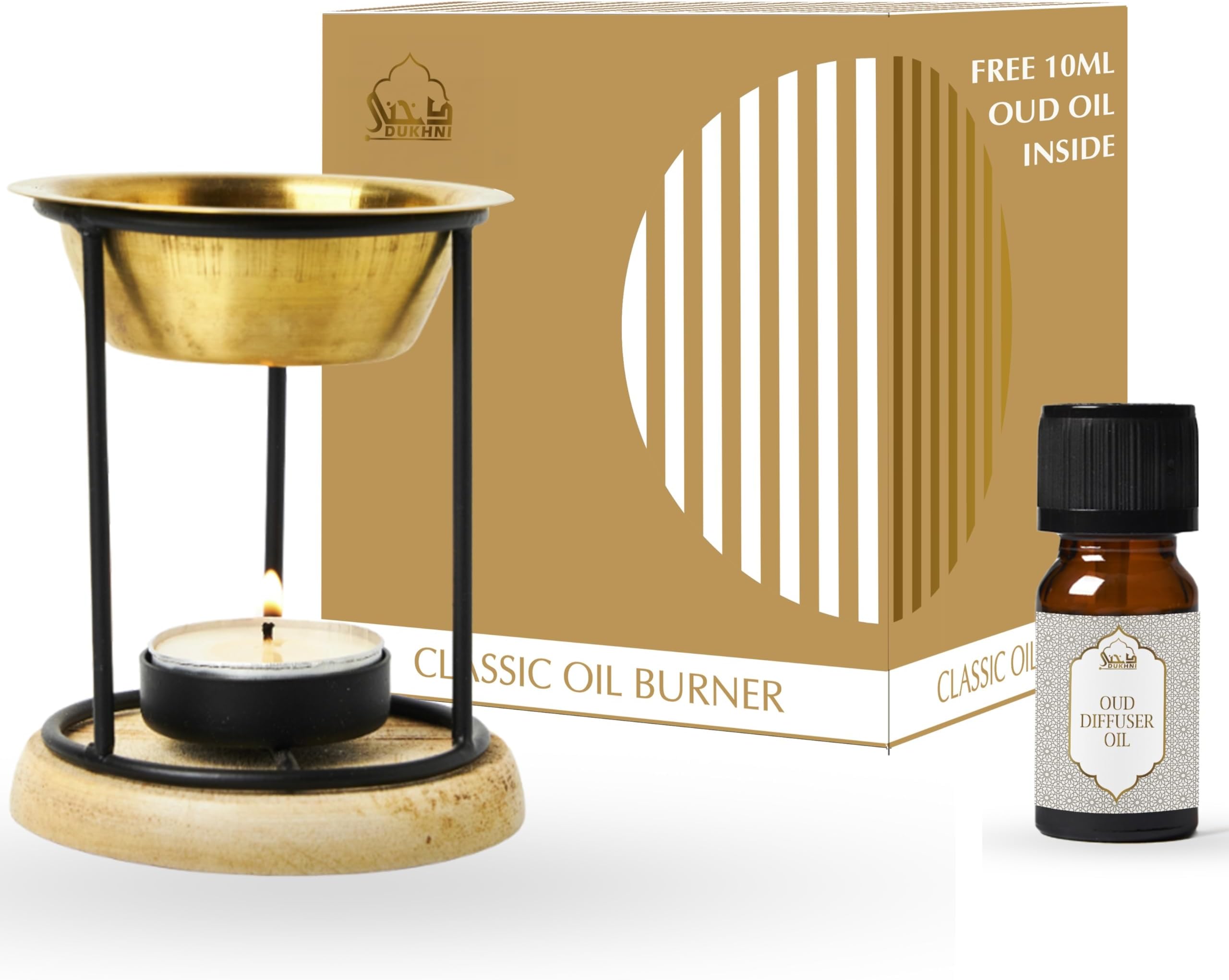 Amazon.com: Dukhni Classic Essential Oil Burner | Brass Burner with ...