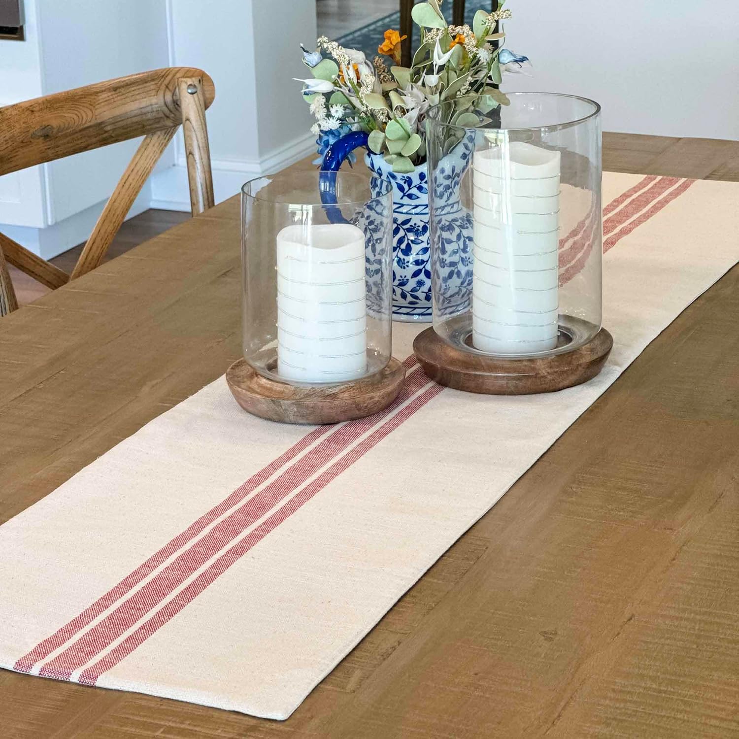 Amazon.com: Piper Classics Market Place Red Grain Sack Stripe Table ...