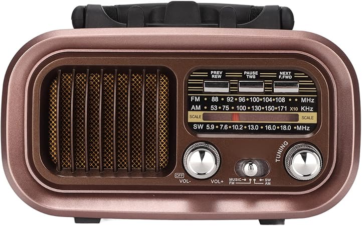 ASHATA Altavoz Bluetooth Retro de Radio Vintage, AM FM de 3 Bandas Con ...