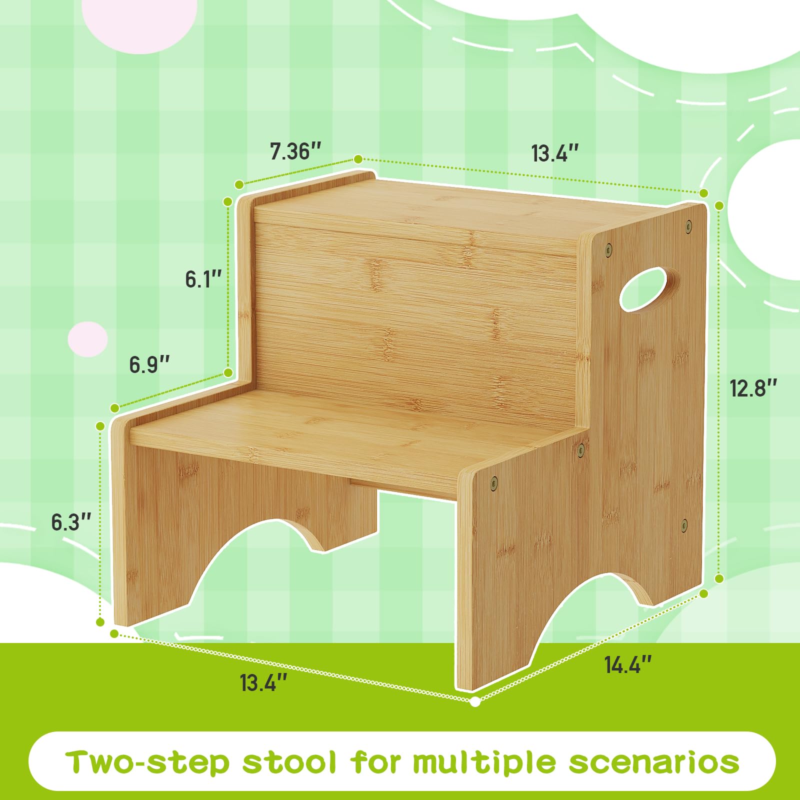 BMOSU Two Step Stool for Kids Bathroom Potty Stool Kitchen Stool ...