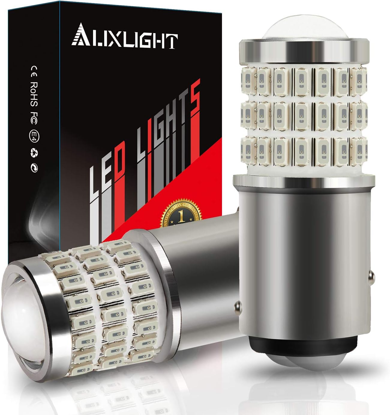 AUXLIGHT 2057 1157 2357 7528 2057A 1157A 2357A LED Bulbs Brilliant Red, Ultra Bright 57-SMD LED ...