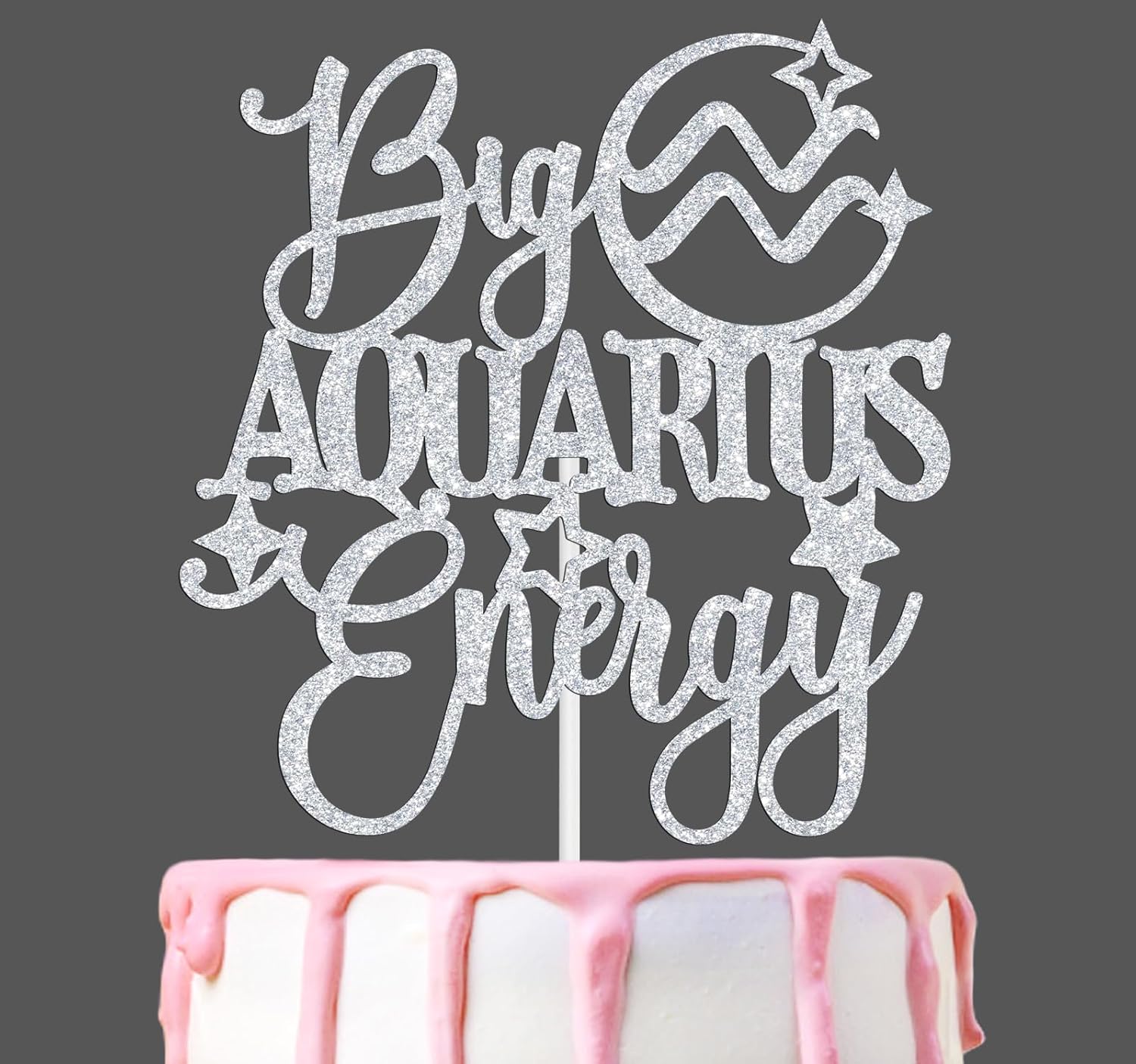 Amazon.com: Big Aquarius Energy Cake Topper, Happy Birthday Aquarius in ...