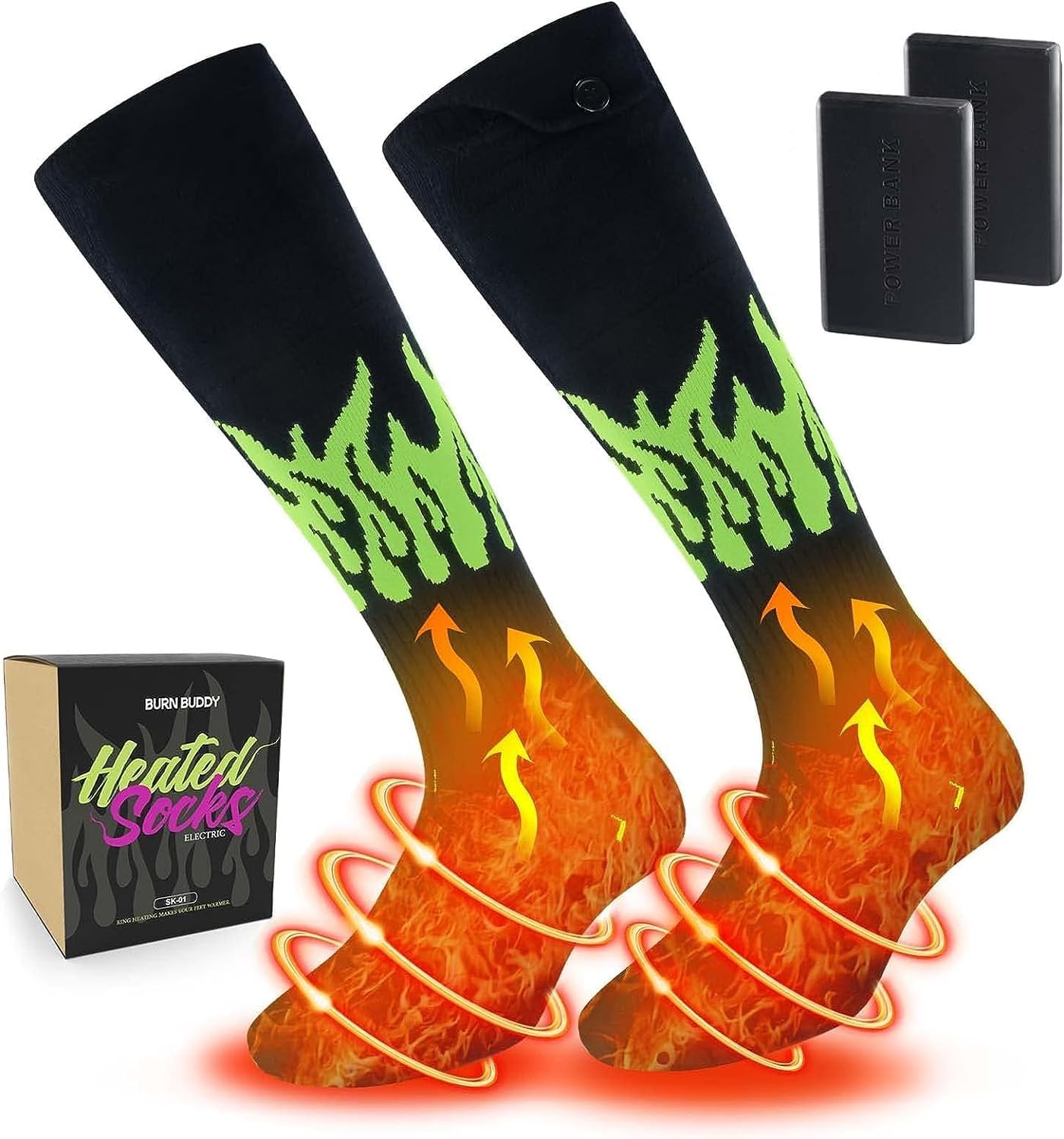 Amazon.com: Heated Socks for Men Women,Rechargeable Heated Socks with 4 ...