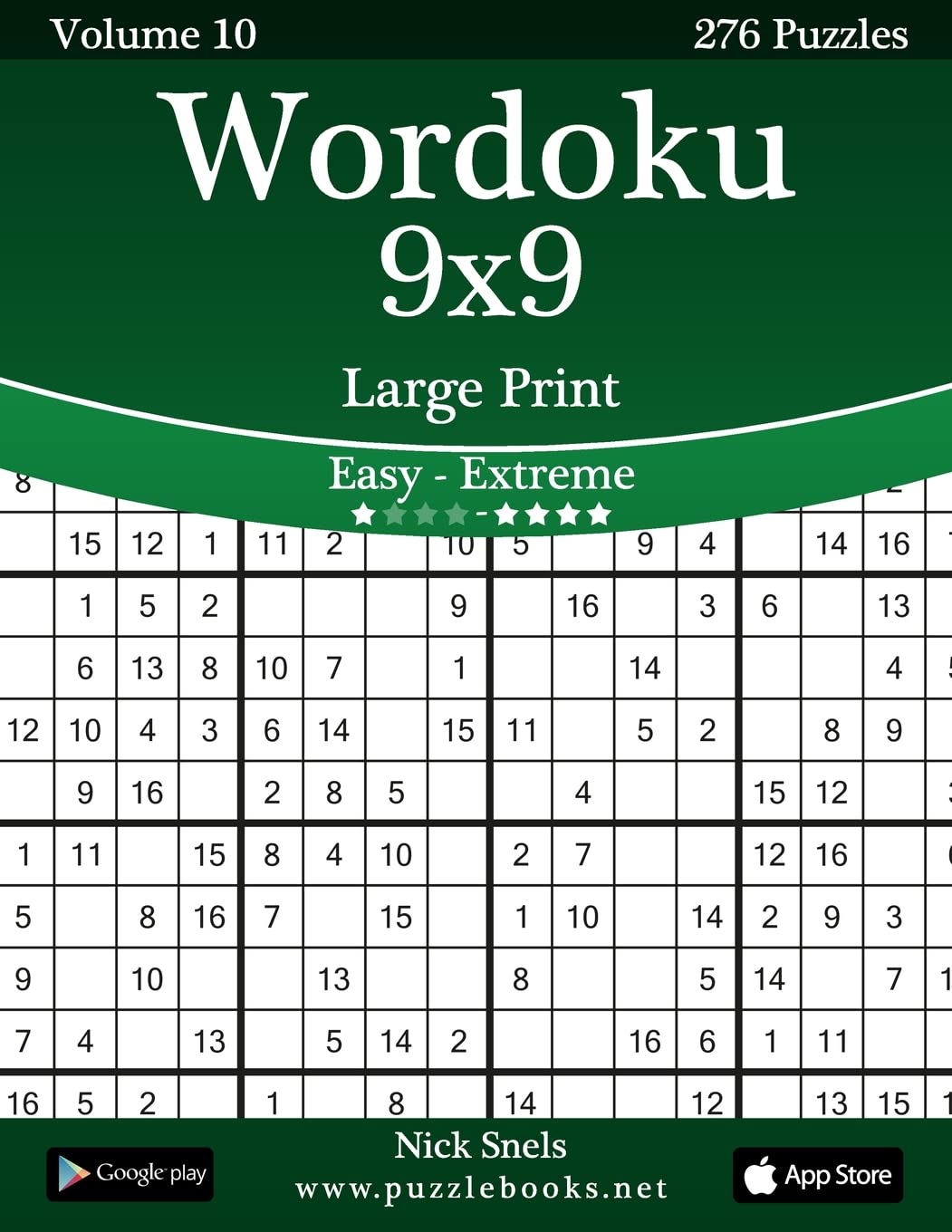 Wordoku 9x9 Large Print - Easy to Extreme - Volume 10 - 276 Logic ...