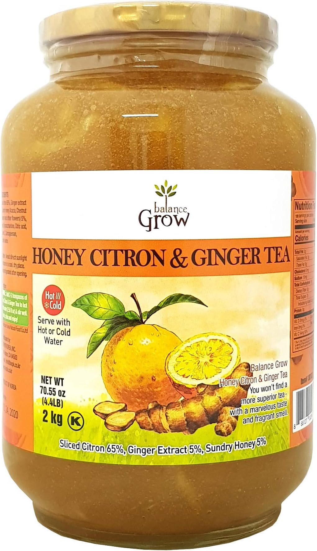 Amazon.com : 3 set Balance Grow Honey Citron and Ginger Tea 70.55oz (4. ...