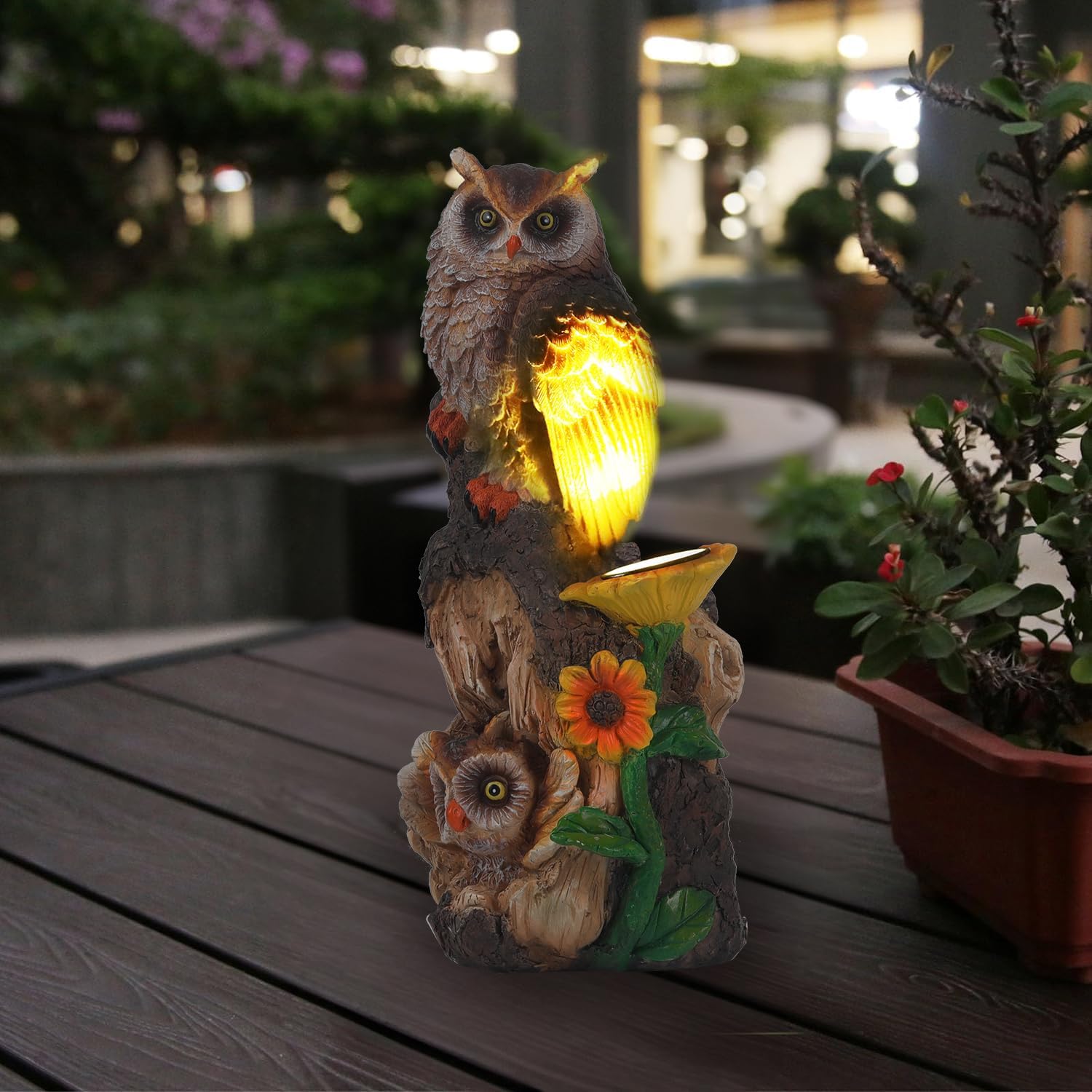 Amazon.com: LGEYHAN Solar Owl Outdoor Statues for Garden, Outside Decor ...