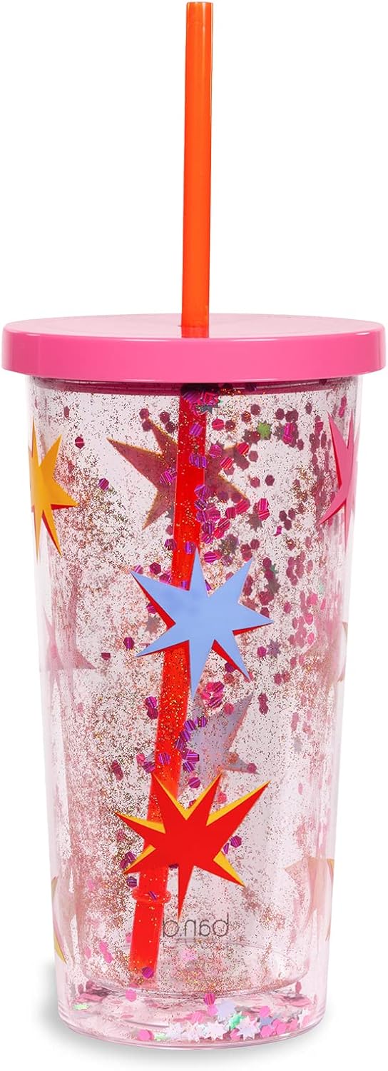ban.do Deluxe Sip Sip Tumbler with Lid and Straw, 20 Ounce Insulated ...