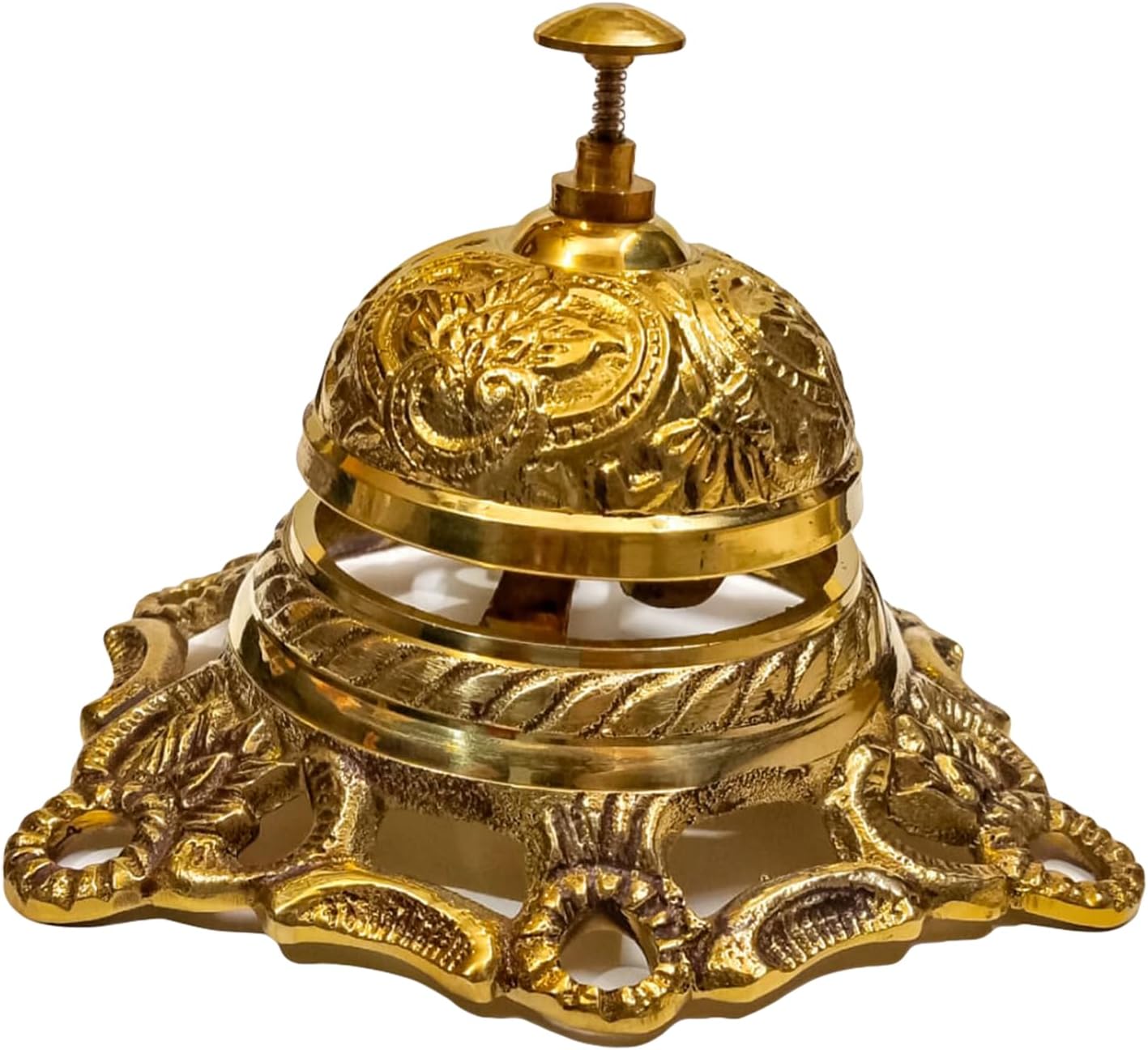 Amazon.com : Handmade Antique Classic Brass Desk Bell Gold Shiny Table ...