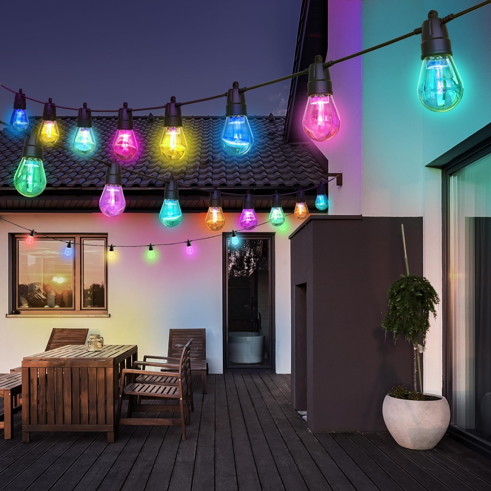 Greenfingers Smart Solar 20 LED Party Colour Changing Light String ...