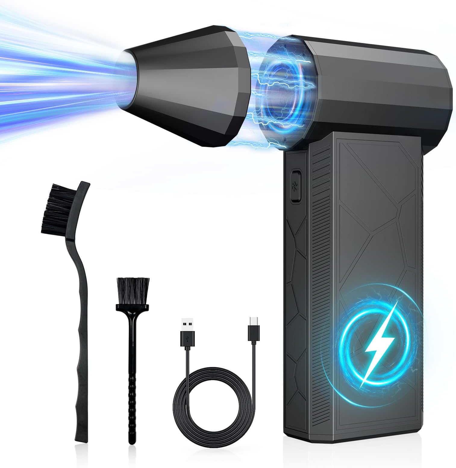 Amazon.com: Compressed air Duster，3 Gear Adjustable 130000RPM Electric ...