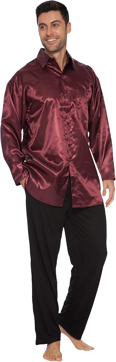Intimo Men's Classic Satin Pajama Top at Amazon Men’s Clothing store