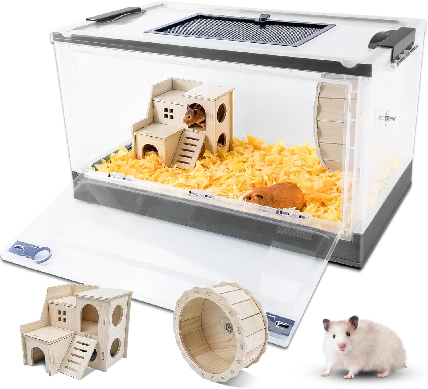 Amazon.com : Wedoelsim Portable and Foldable Hamster Cages with Wheels ...