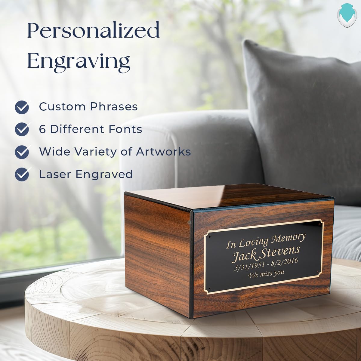 Walnut Urn Box Custom Engraved Walnut Cremation Urn - Praying Hands ...