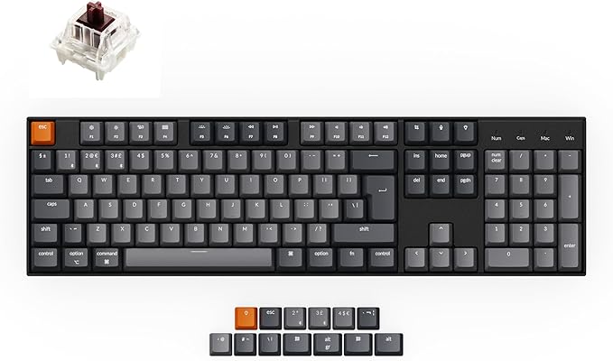 Keychron K10 ISO-UK-Layout Full Size 104 Key Bluetooth Wireless/USB ...