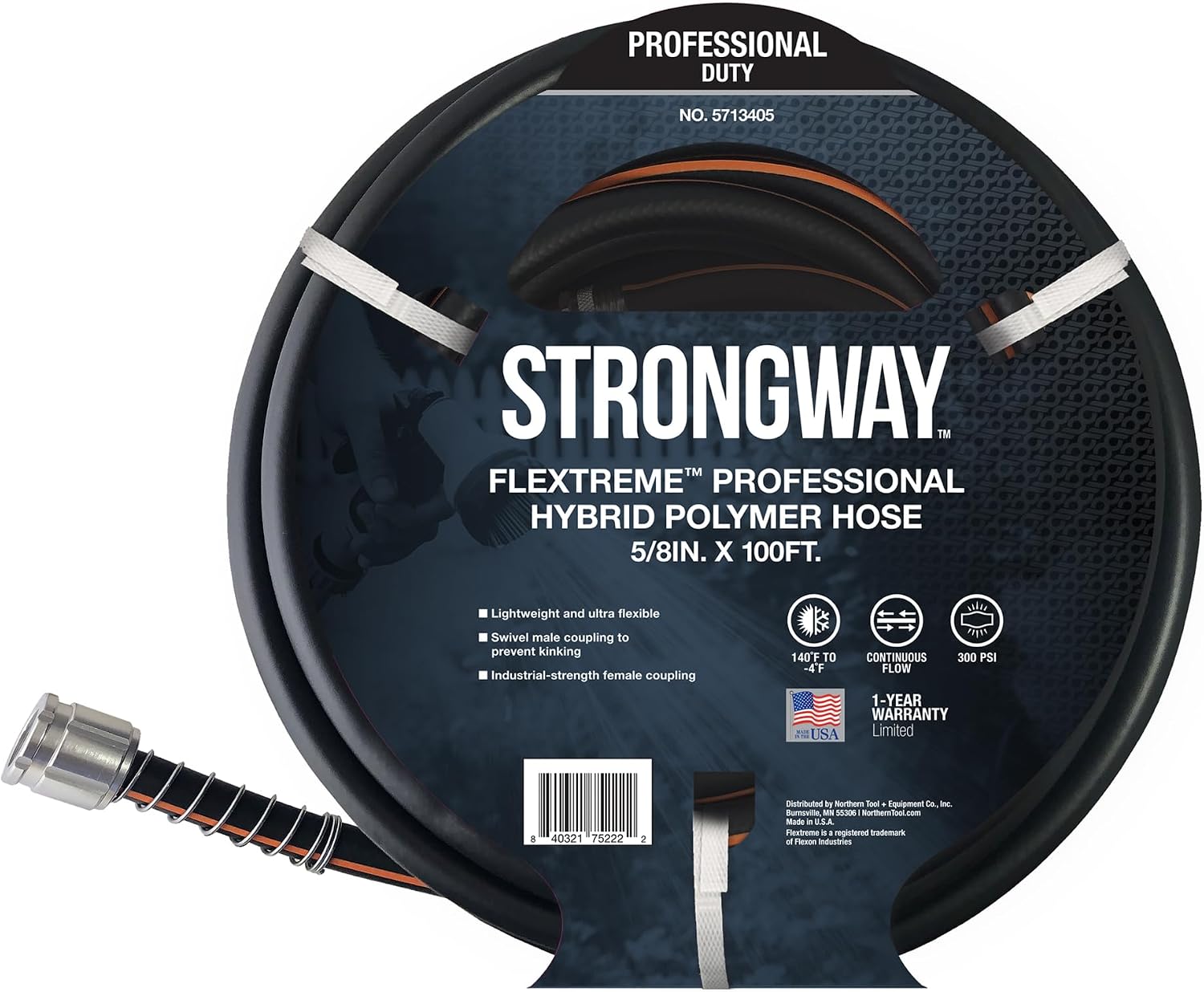 Amazon.com : Strongway Flextreme Water Hose, 5/8in. x 100ft., 5/8in ...
