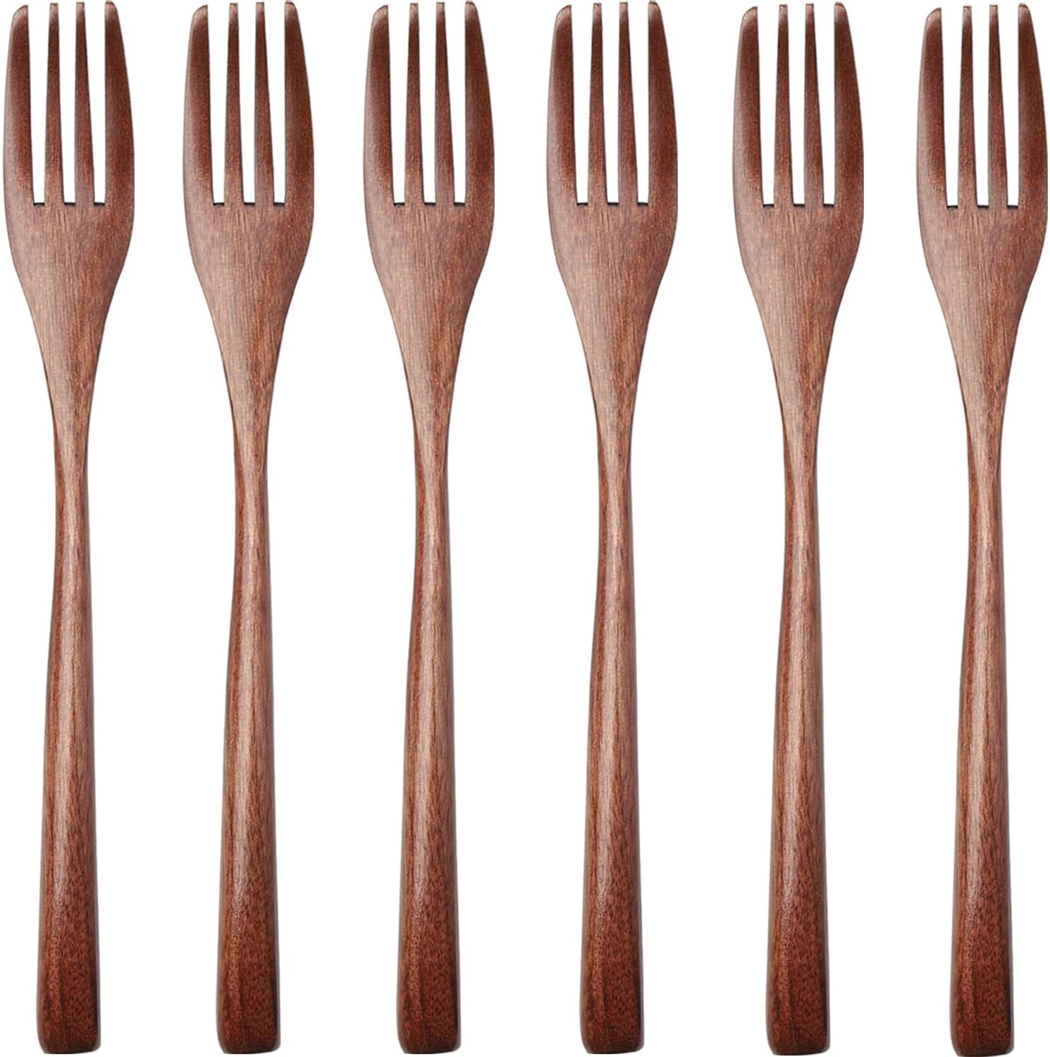 Amazon.com: Wooden Forks 6 Pieces 9 Inch Long Handle Dinner Forks for ...