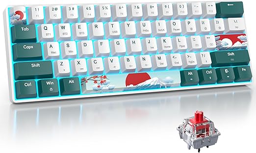 Amazon.com: surmen Wireless Keyboard 60% Gaming Keyboard 60 Percent ...