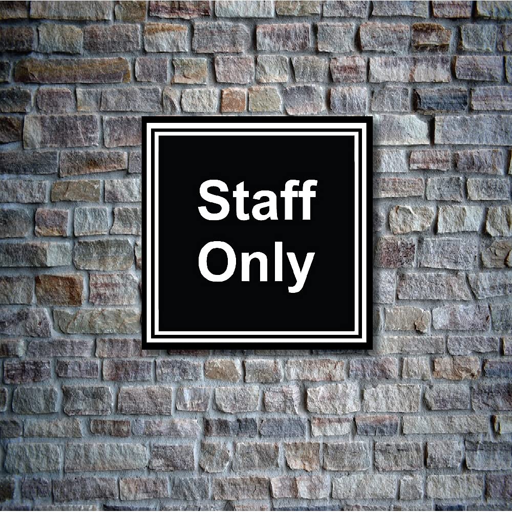 SIGNOOGLE Staff Only Acrylic Laminated Glass Type Sign Board Plate ...