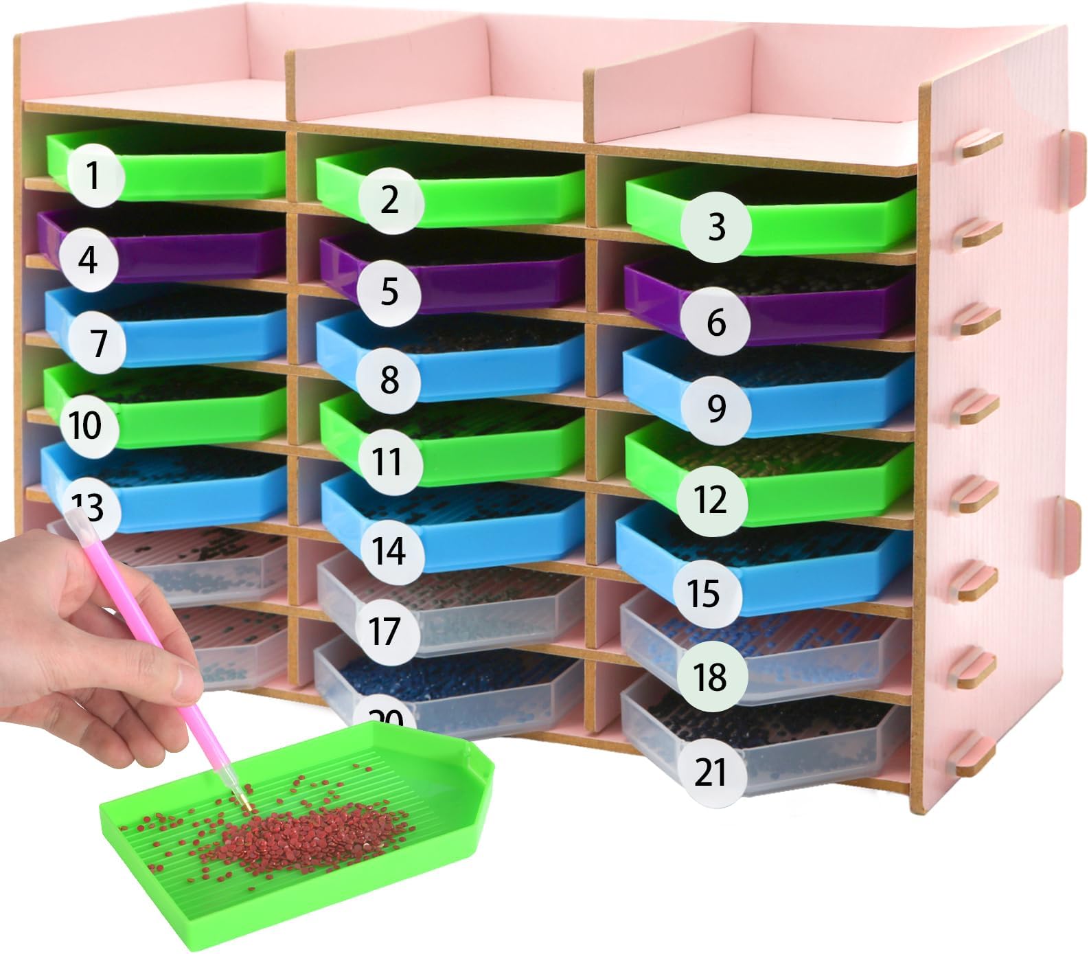 Amazon.com: 16 Slots Diamond Painting Tray Holder – Blue Multi-Boat ...