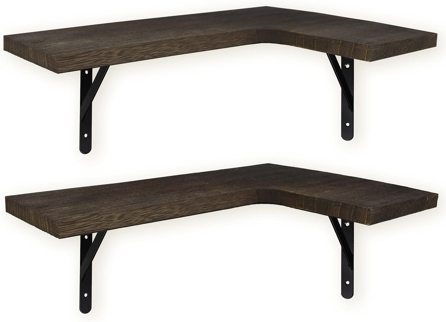 WONOSS Mensola angolare | Set di 2 mensole angolari per muro con staffe ...