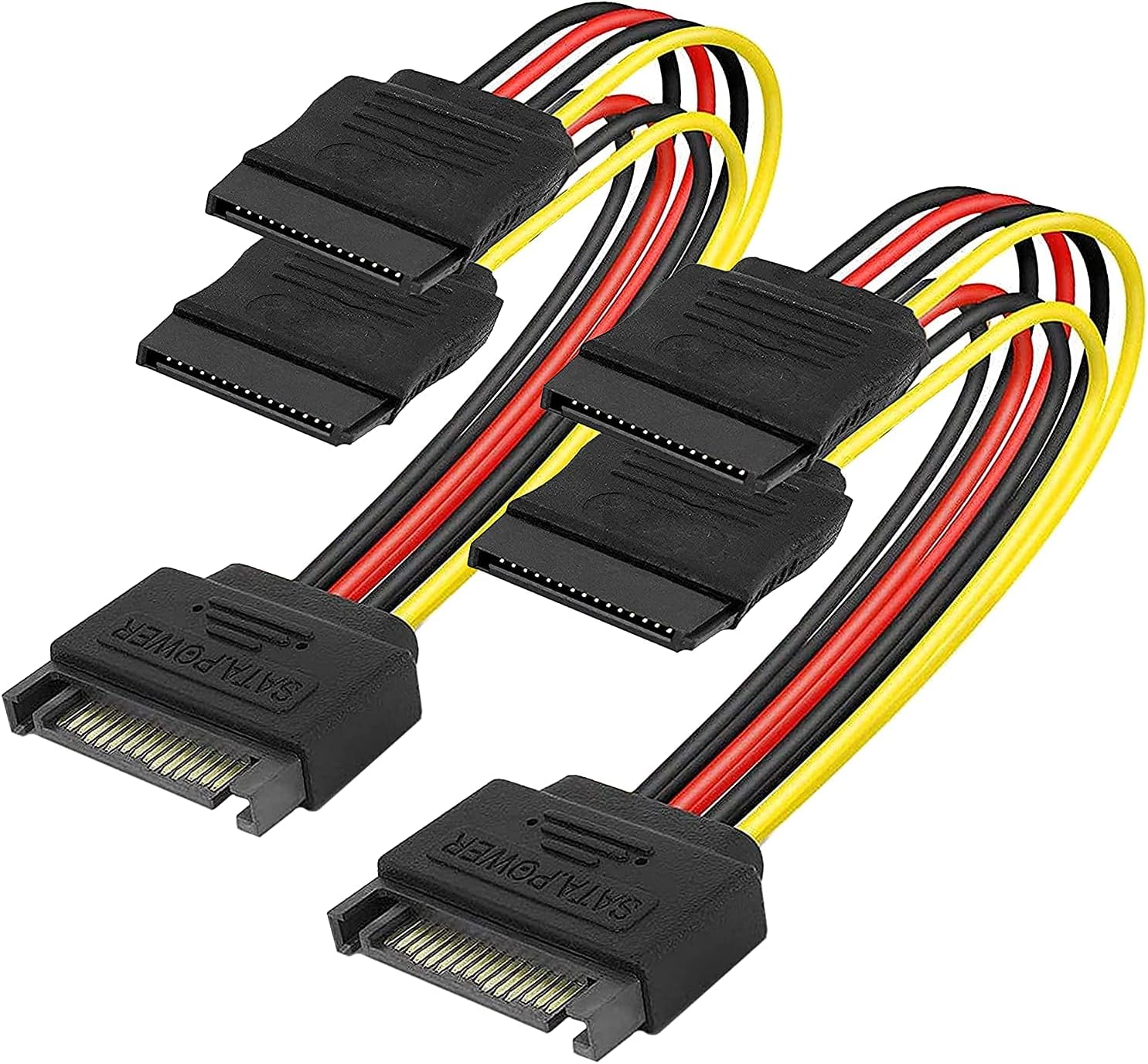 KAVTRON SATA Y SATA Power Cable Splitter, 15 Pin SATA Power Cable, SATA ...