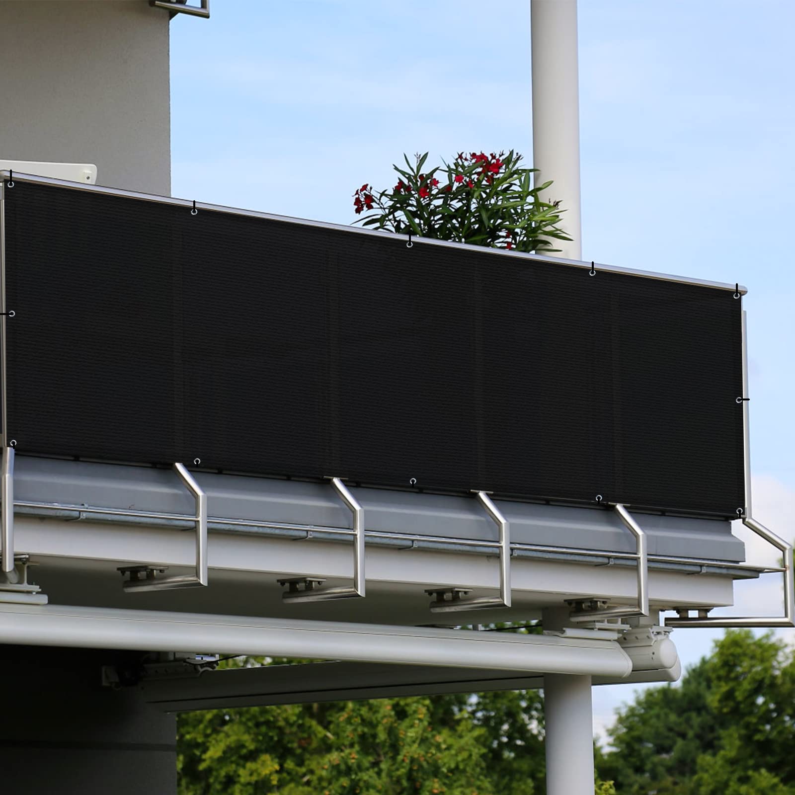 Snapklik.com : SUNLAX 3x10 Black Balcony Privacy Screen Fence ...