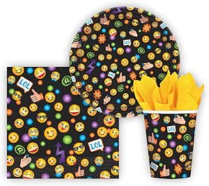Amazon.com: Party Pack Cool Emoji Set! Smiley Faces Emoticons Designed ...