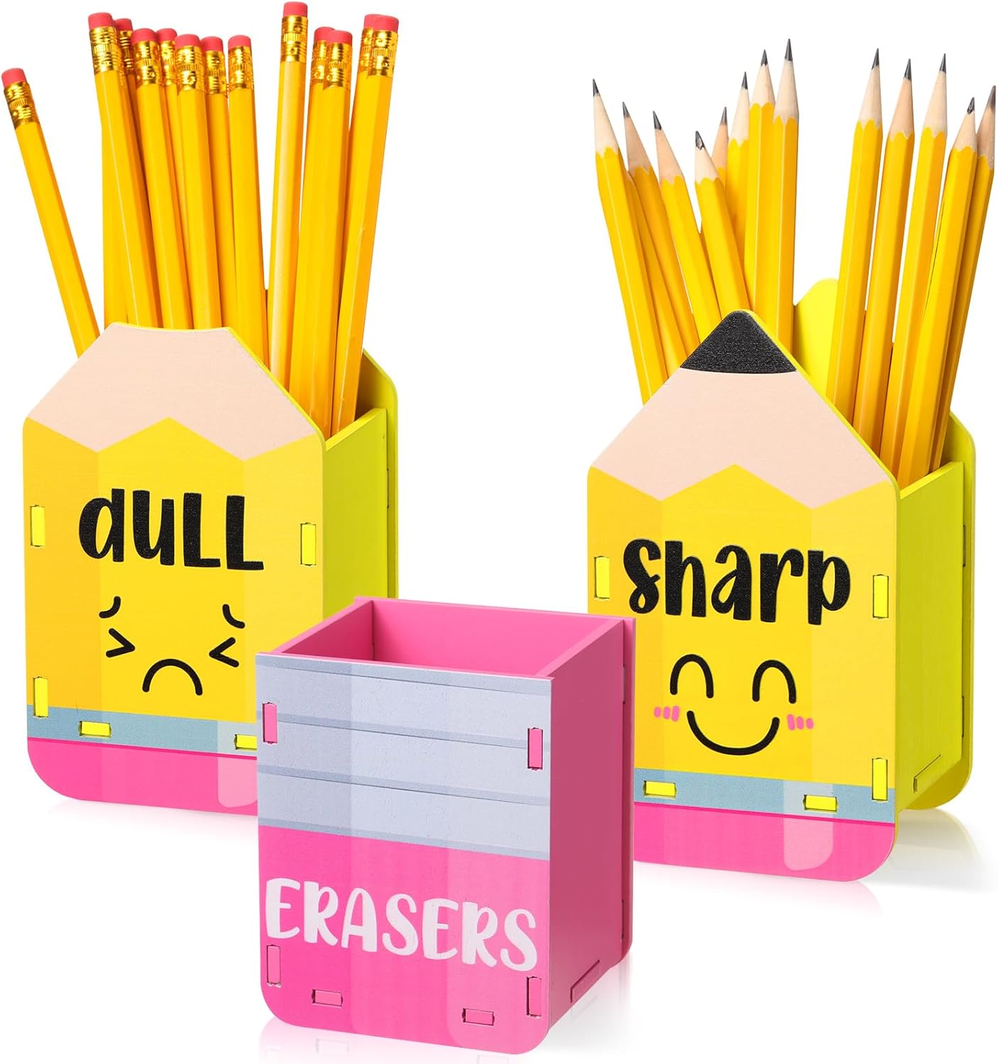 Amazon.com: DoubleFill 3 Pcs Sharp and Dull Pencil Holder Eraser ...