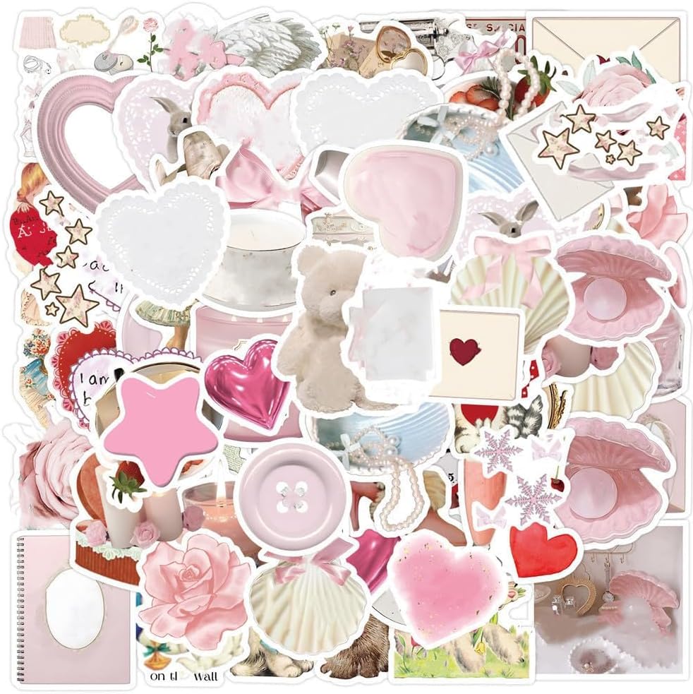 Amazon.com: Cute Preppy Stickers 50 Pcs, Pastel Inspirational Stickers ...