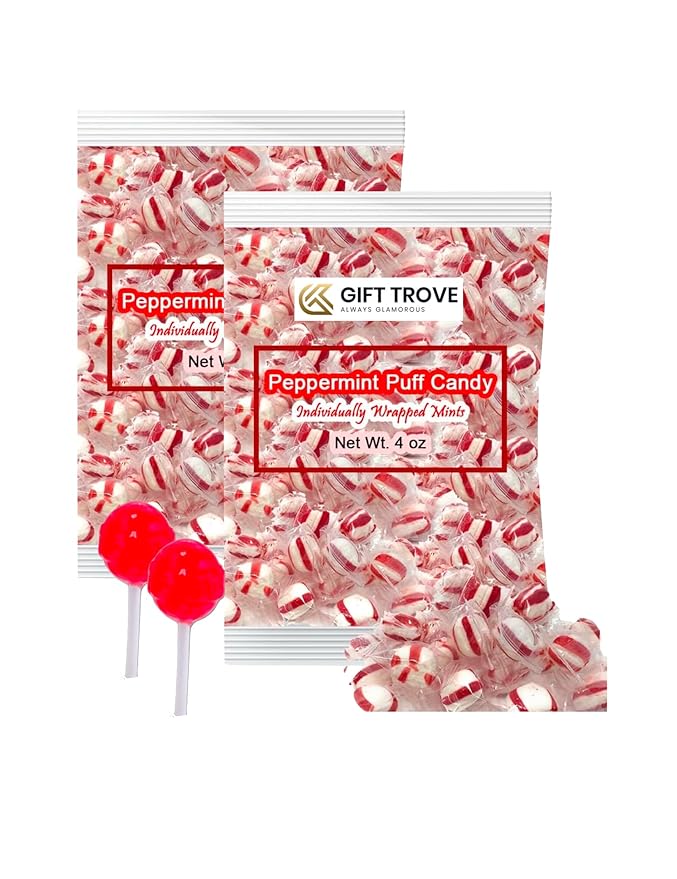 Amazon.com : Soft Peppermint Puffs Candy 2 Bags -15oz, Met Away Mint ...