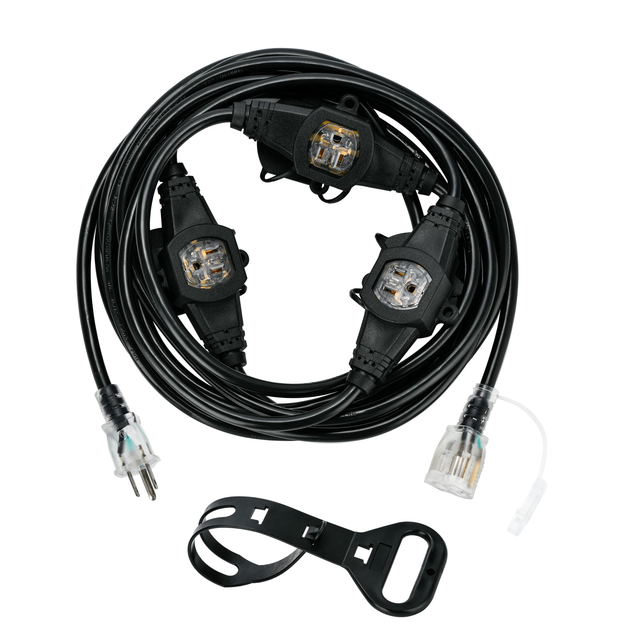 Lalarodia 20FT 16 Gauge Multi-Outlet Extension Cord, 4 Evenly Spaced ...