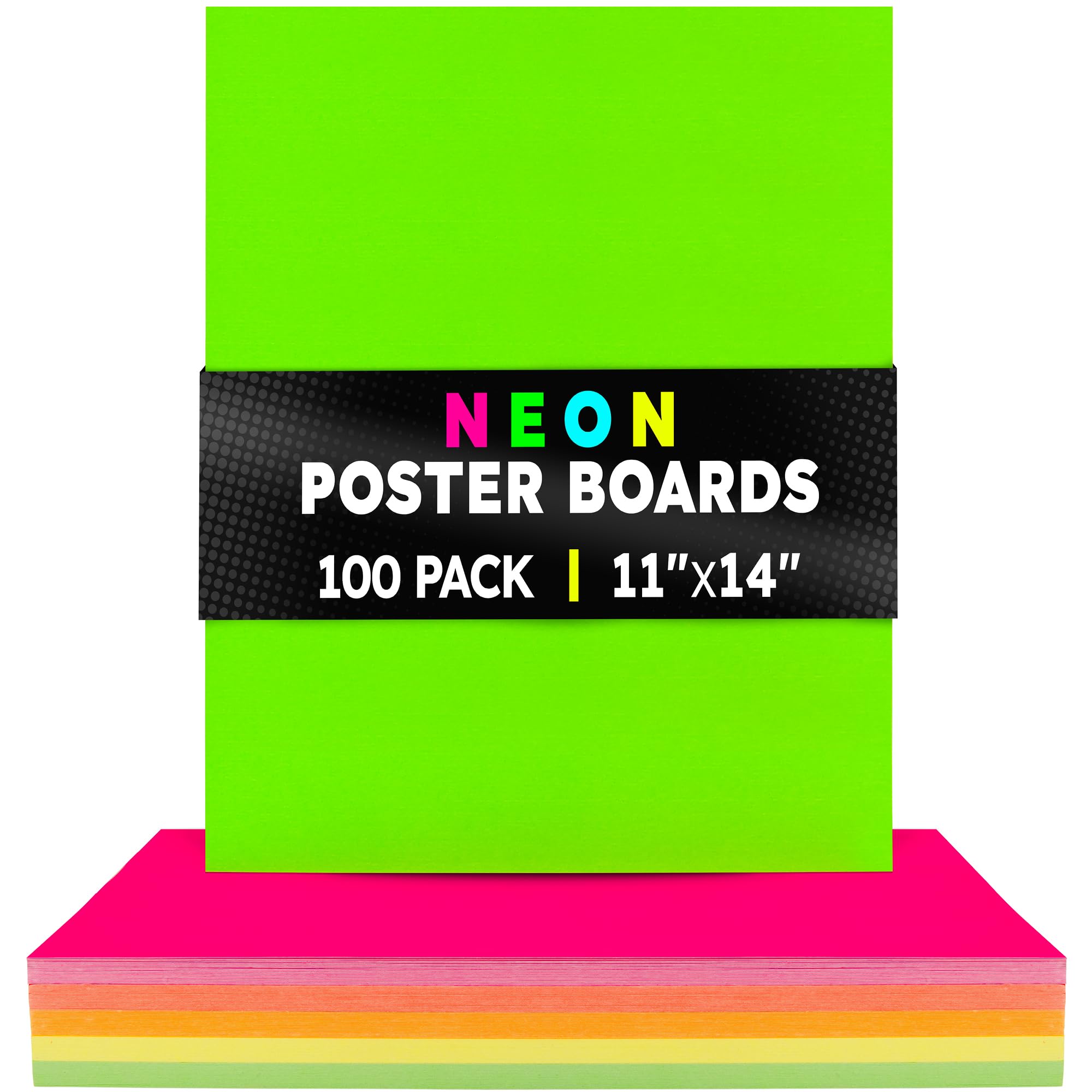 Snapklik.com : Hygloss Medium Poster Board 11x14 - 100 Assorted Neon ...