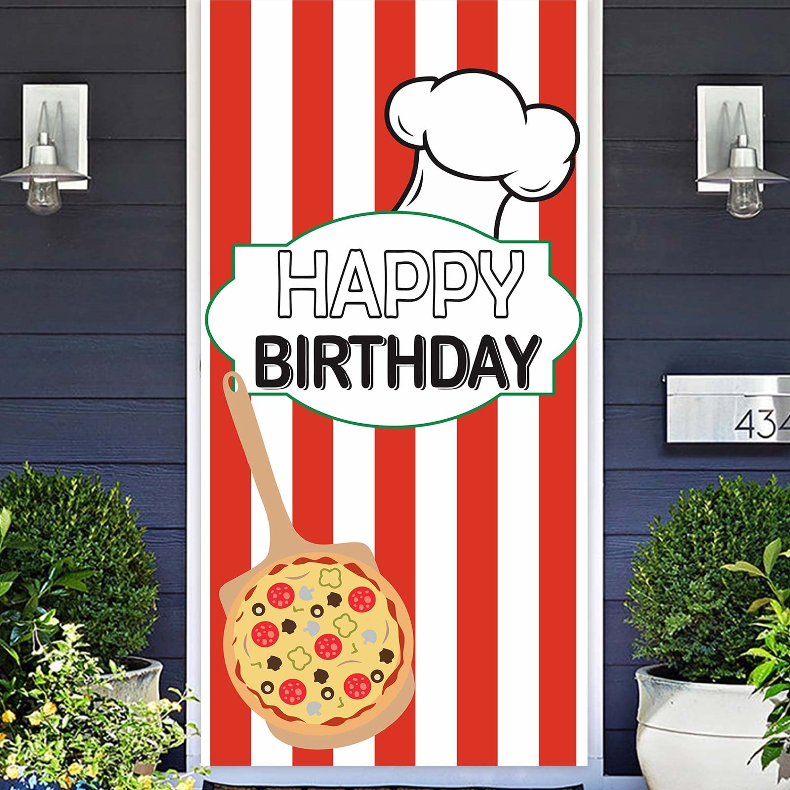 Amazon.com : Happy Birthday Pizza Banner Backdrop Cooking Delicious ...