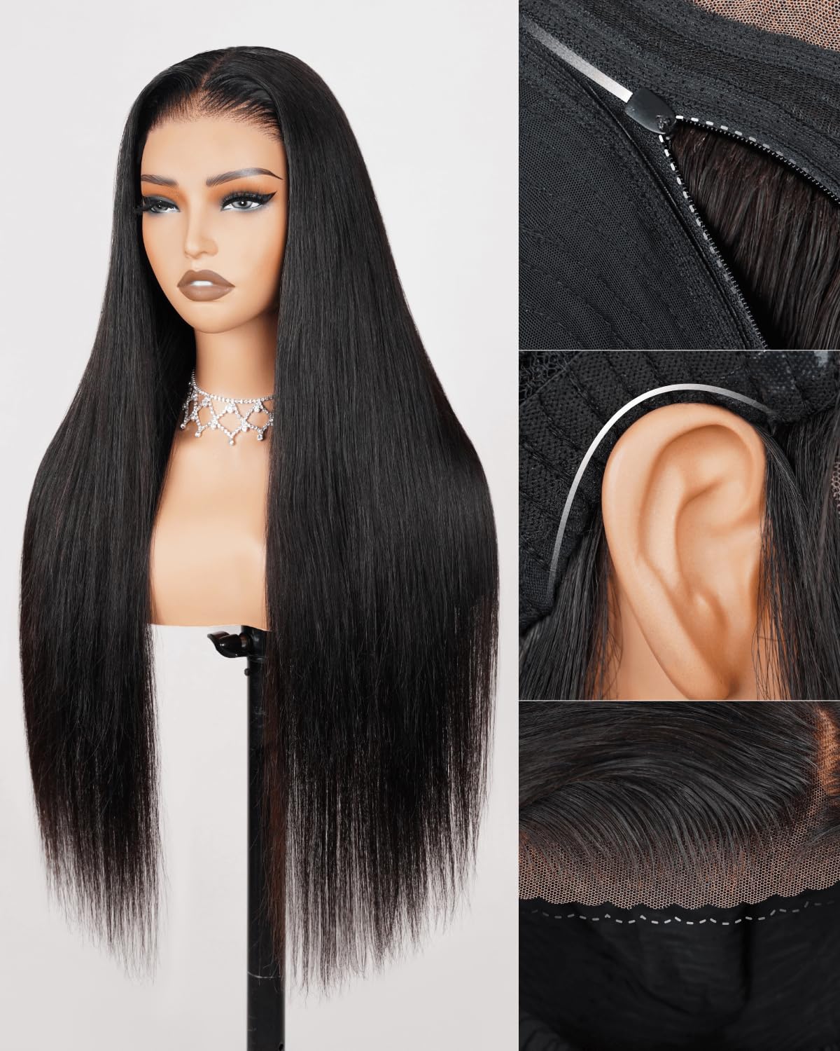 Amazon.com : Arabella Zipper Human Hair Wig 6x5 Glueless Wigs Human ...