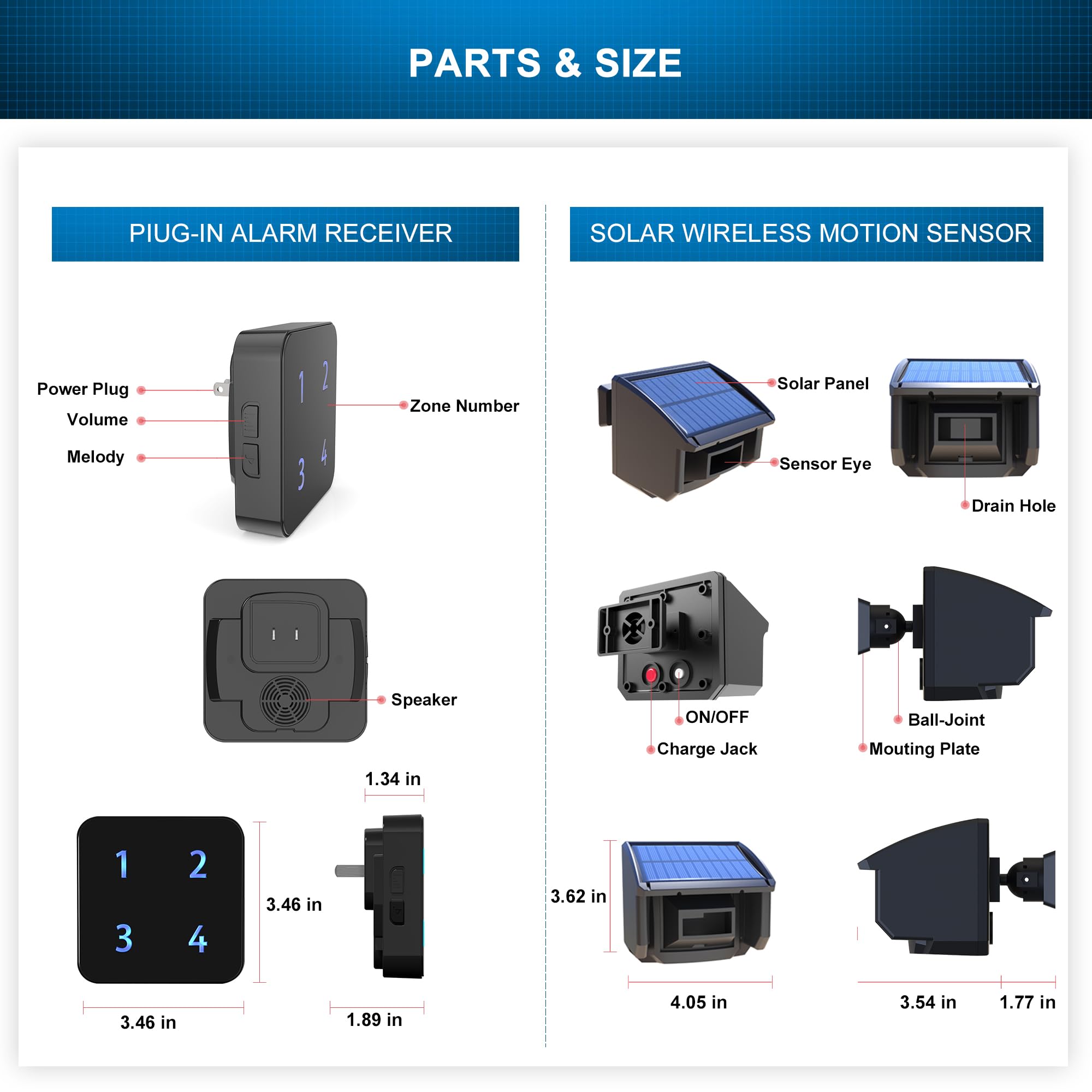 Snapklik.com : Solar Driveway Alarm System-1/4 Mile Long Transmission ...