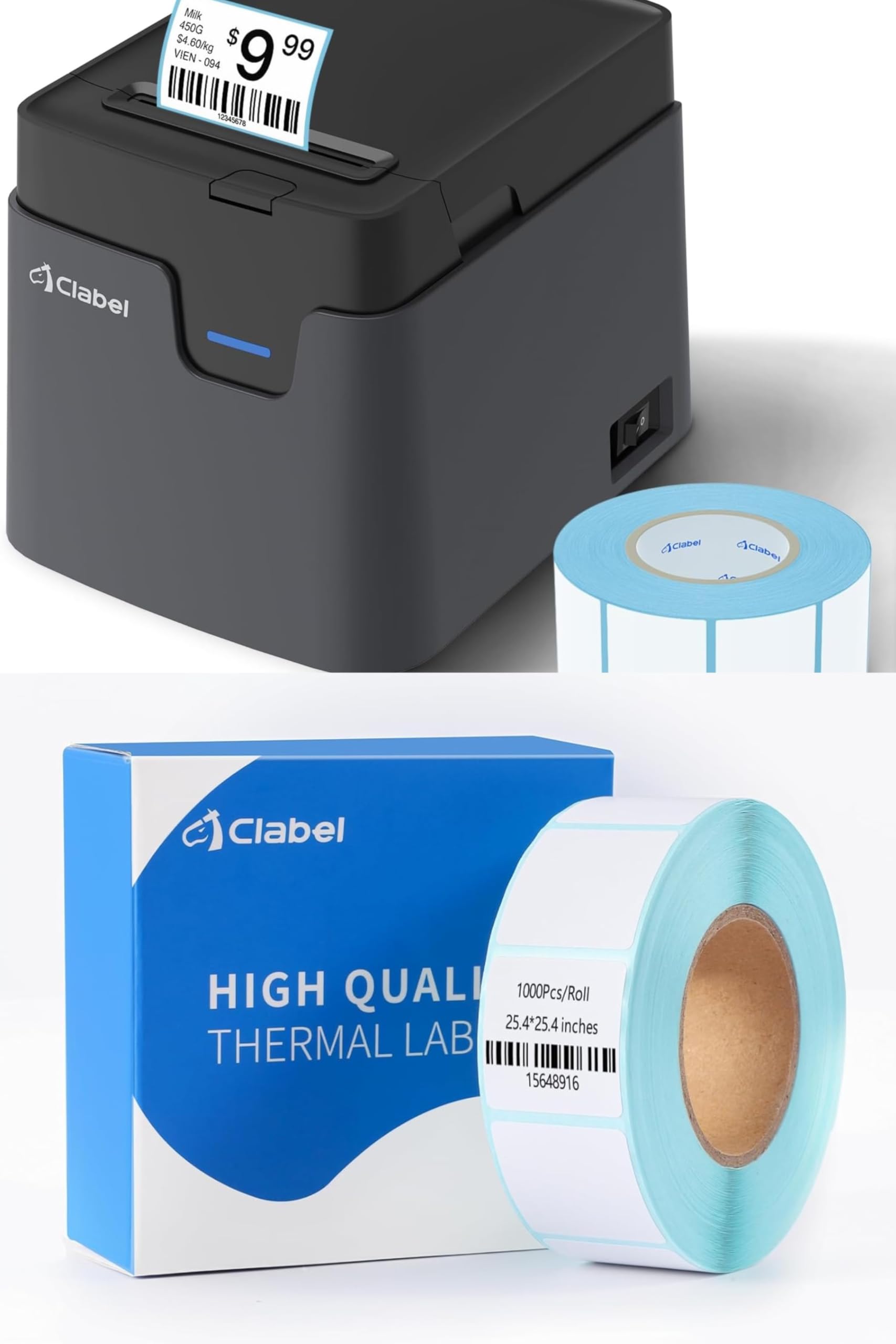 Amazon.com : CLABEL 221D Thermal Label Printer with 1"x1" Thermal ...
