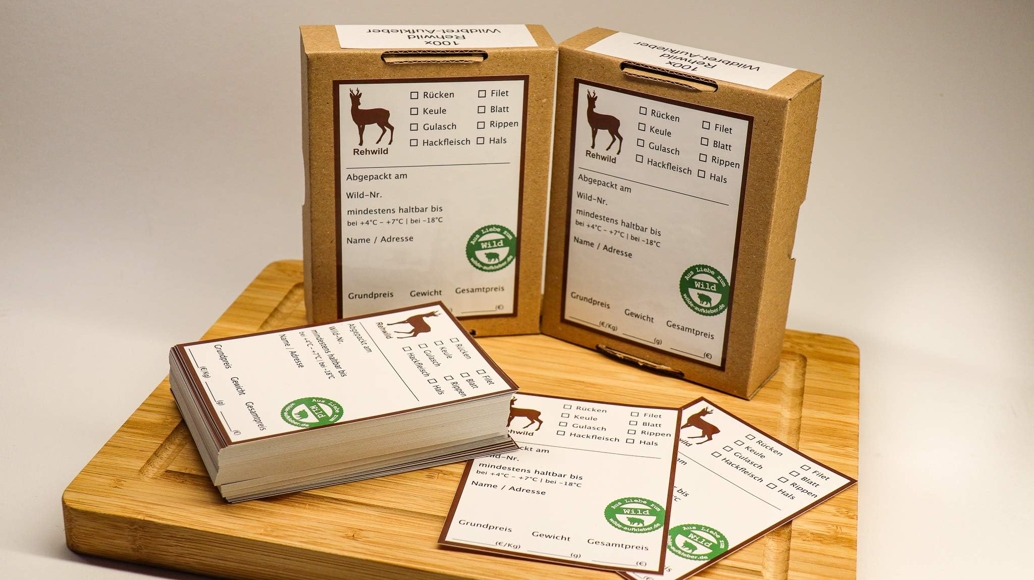 Wildbret Etiketten zur Kennzeichnung von Wildfleisch 6 x 9 cm ...